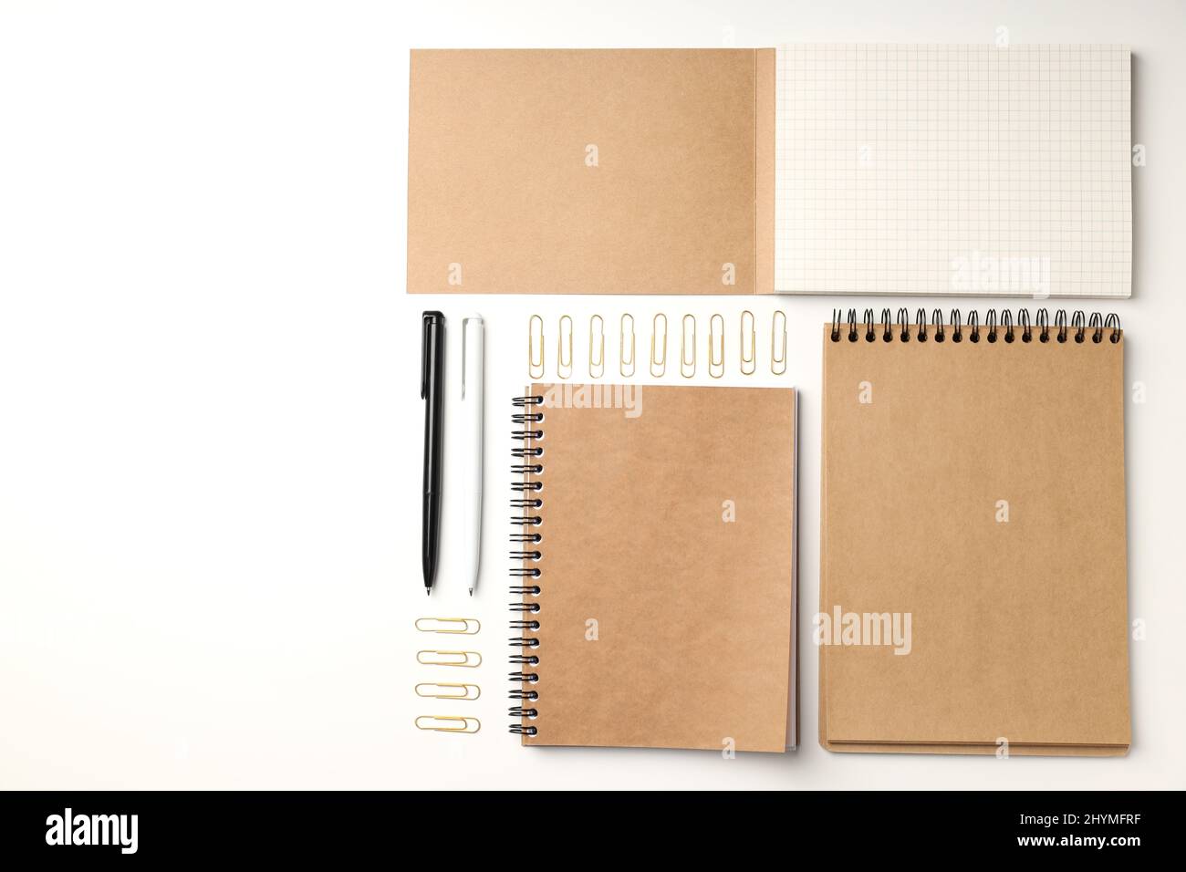 Different stationery for office or study on white background Stock ...