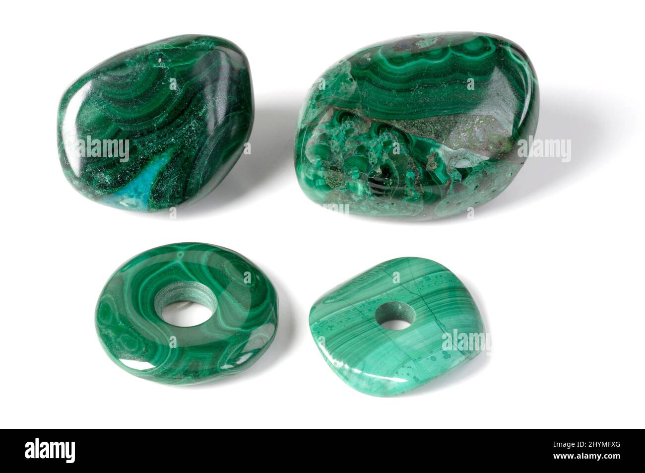 Malachite, Copper carbonate healing stones Stock Photo - Alamy