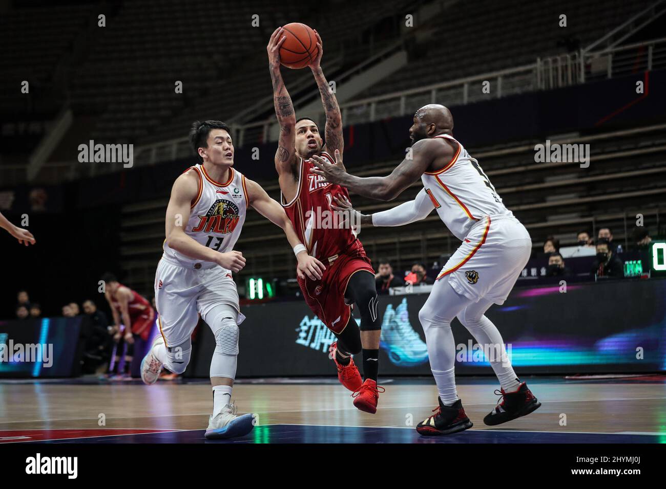 Shenyang. 5th Mar, 2022. Erick Green (C) of Zhejiang Golden Bulls ...