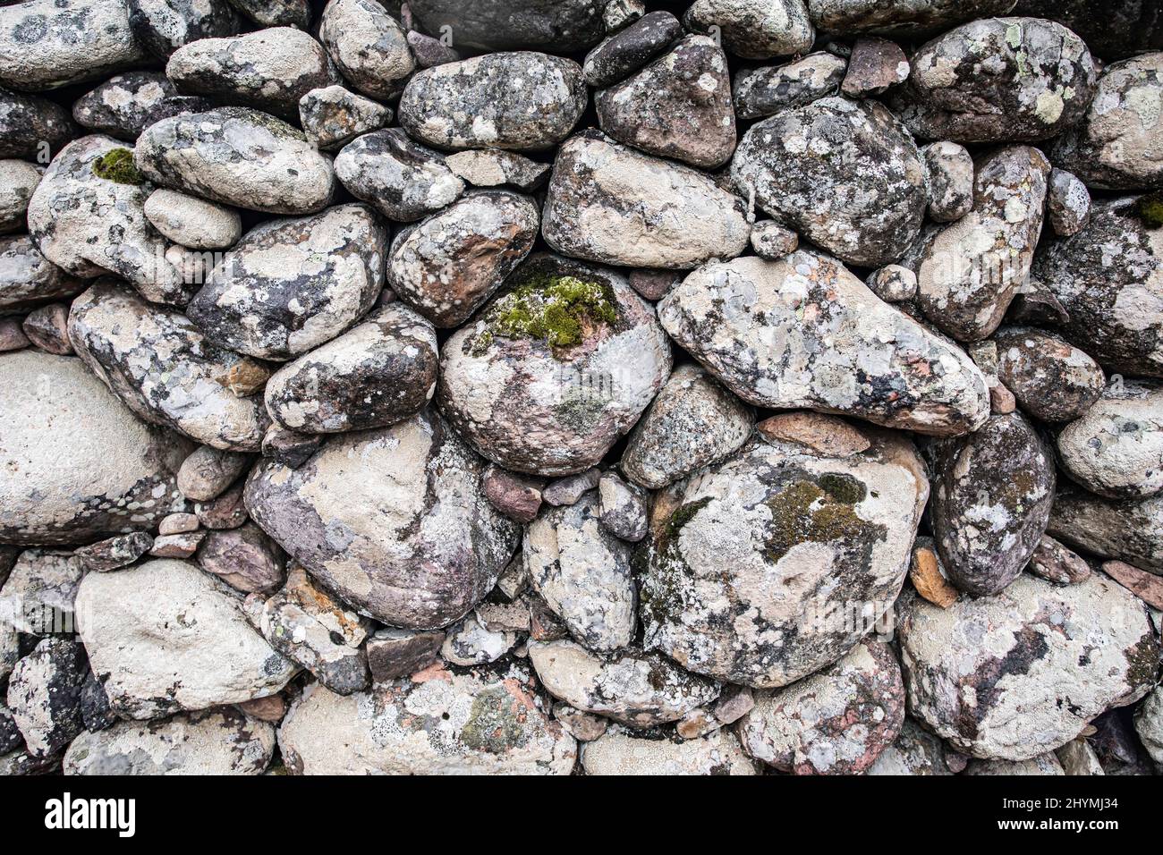 , stone wall in the Fango Valley, France, Corsica, Manso Stock Photo ...