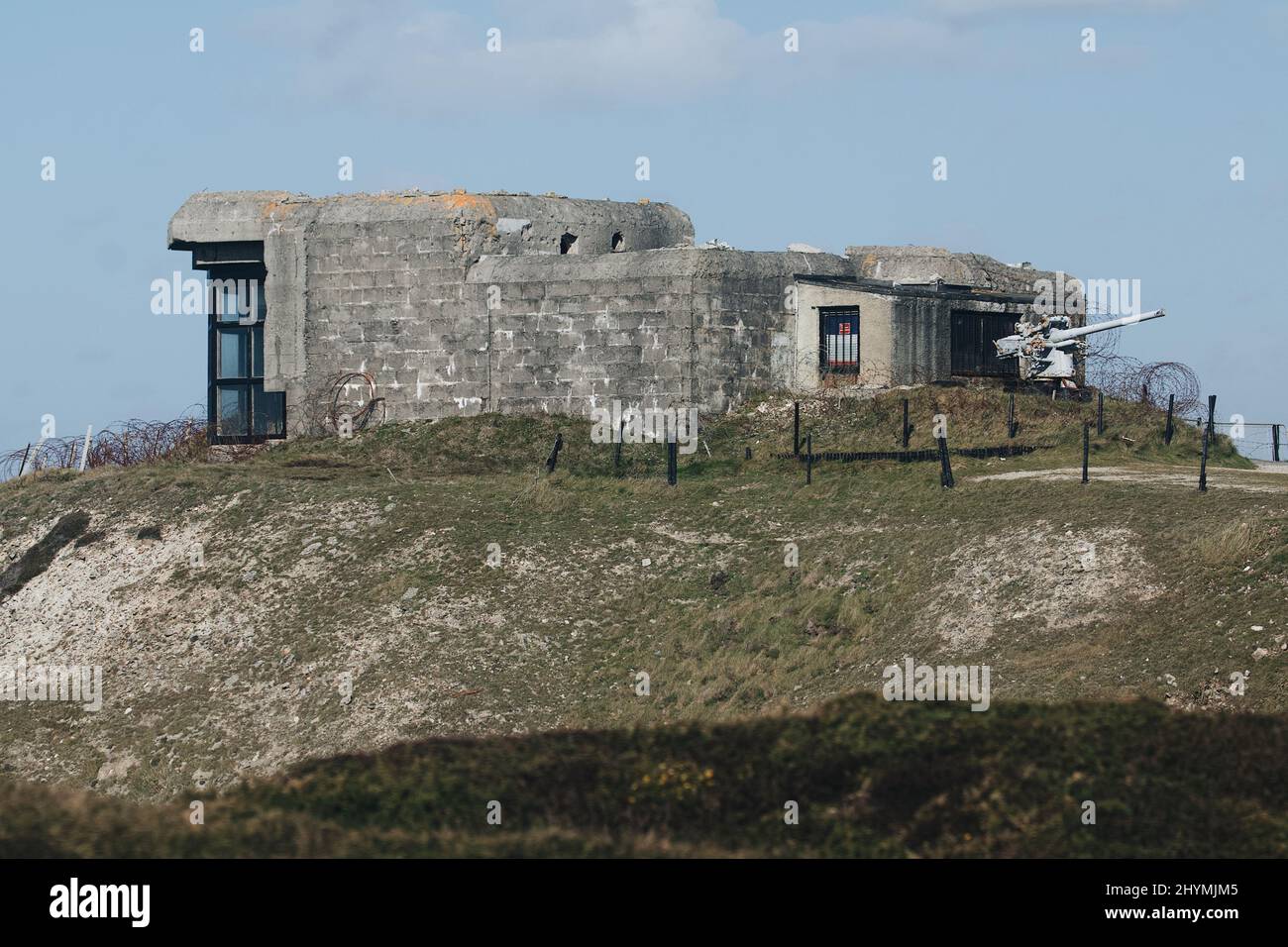Shot of the atlantic wall on the hill Stock Photo - Alamy