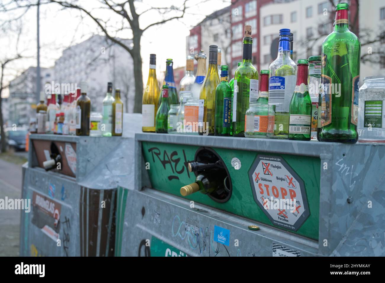 Waste glass container, Berlin, Germany Stock Photo - Alamy
