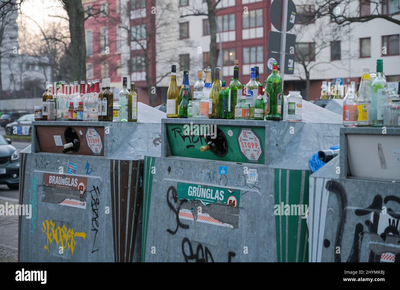 Waste glass container, Berlin, Germany Stock Photo - Alamy