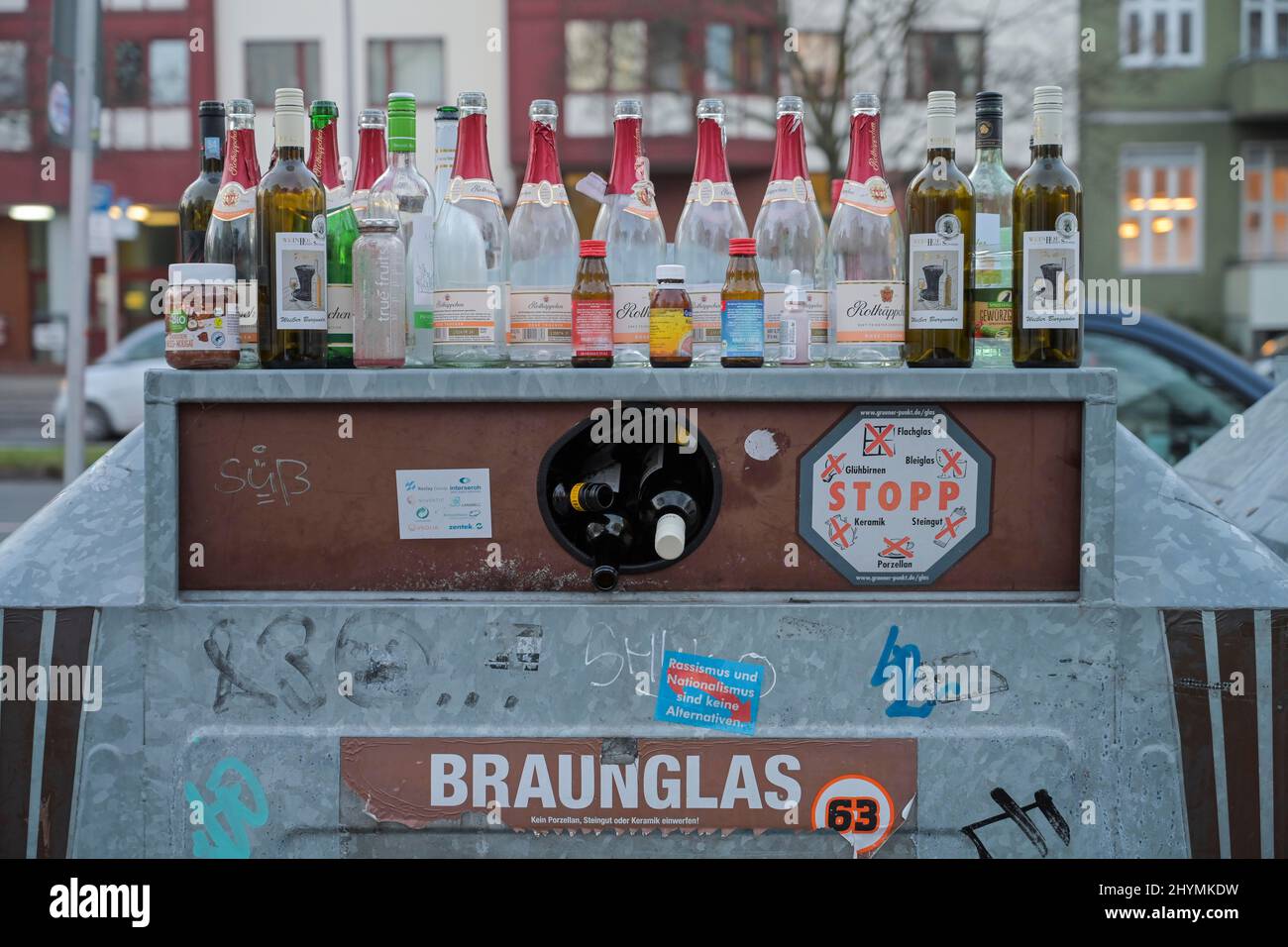 Waste glass container, Berlin, Germany Stock Photo - Alamy