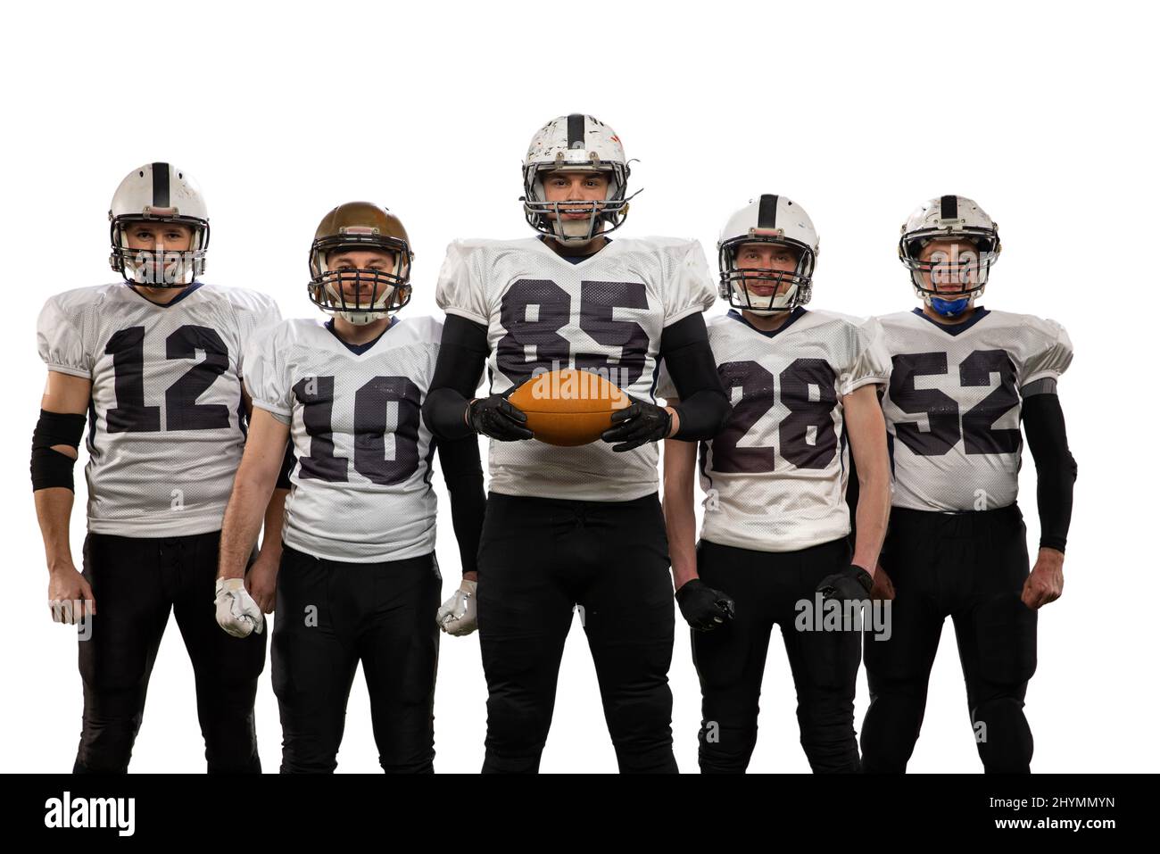 Sport team. Group of young sportive men, professional american football ...
