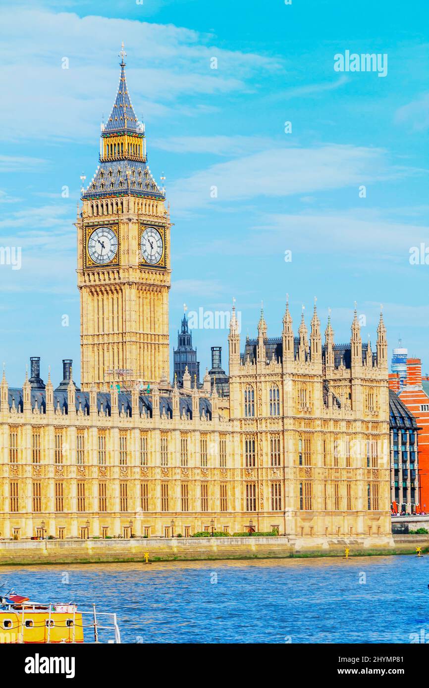 View of Big Ben and Houses of Parliament, London, England, UK Stock ...