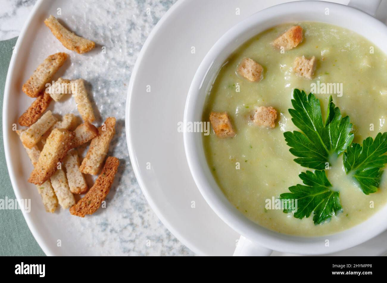 Summer menu green soup hi-res stock photography and images - Alamy