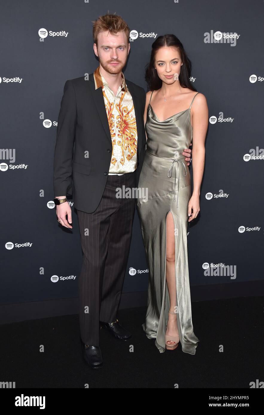 Finneas O'Connell and Claudia Sulewski arriving to the Spotify Best New ...