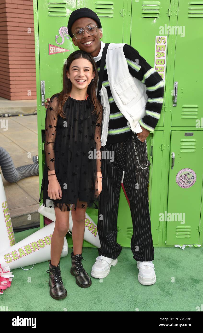 Scarlett Estevez and Israel Johnson arriving to the Disney Channel ...