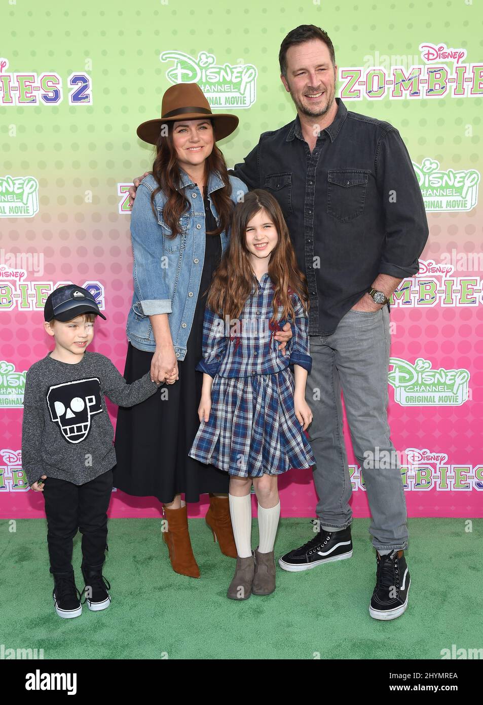 Tiffani Thiessen, Brady Smith, Harper Smith and Holt Smith arriving to ...