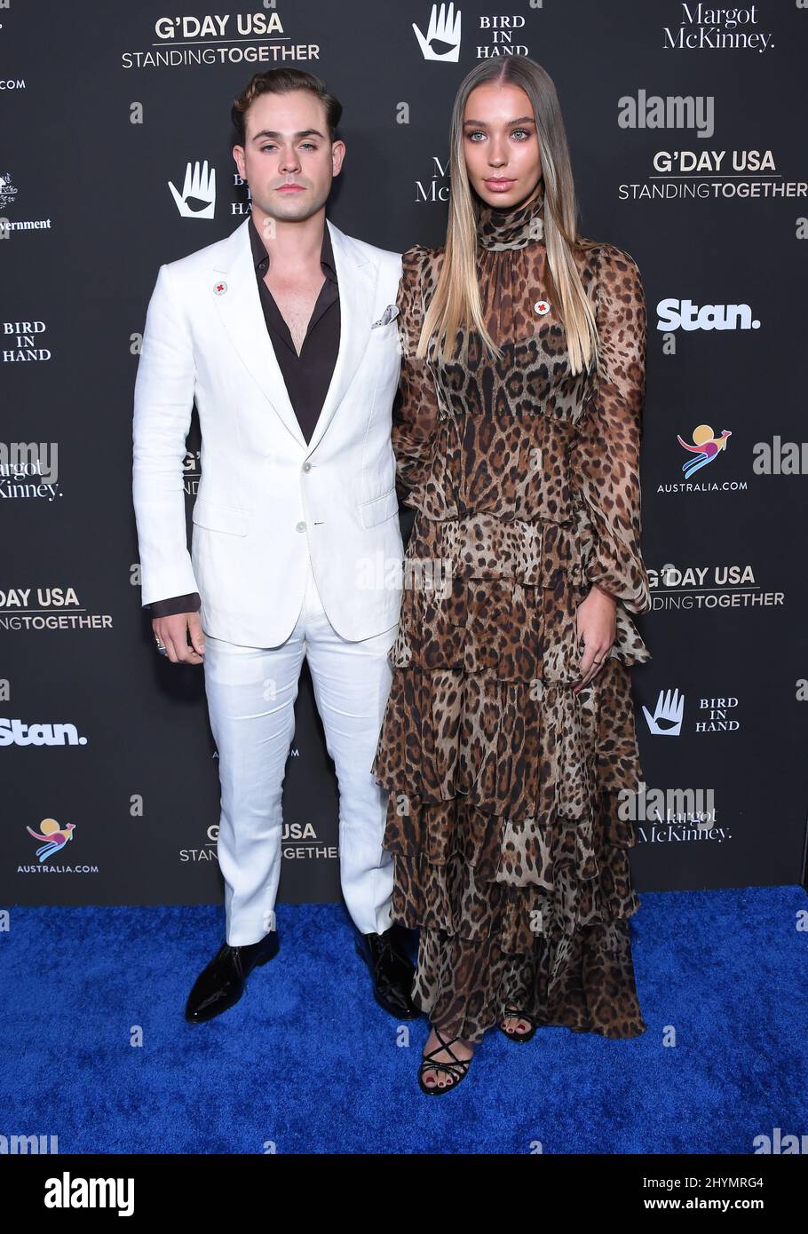 Dacre Montgomery and Liv Pollock arriving to the G'€™Day USA 2020 at ...