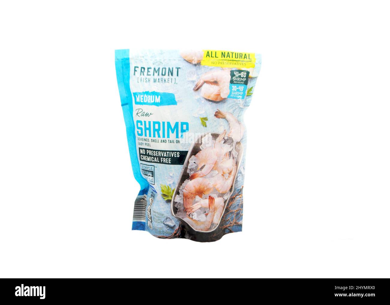 Fremont Fish Company - Frozen Raw Medium Sized Shrimp Stock Photo - Alamy