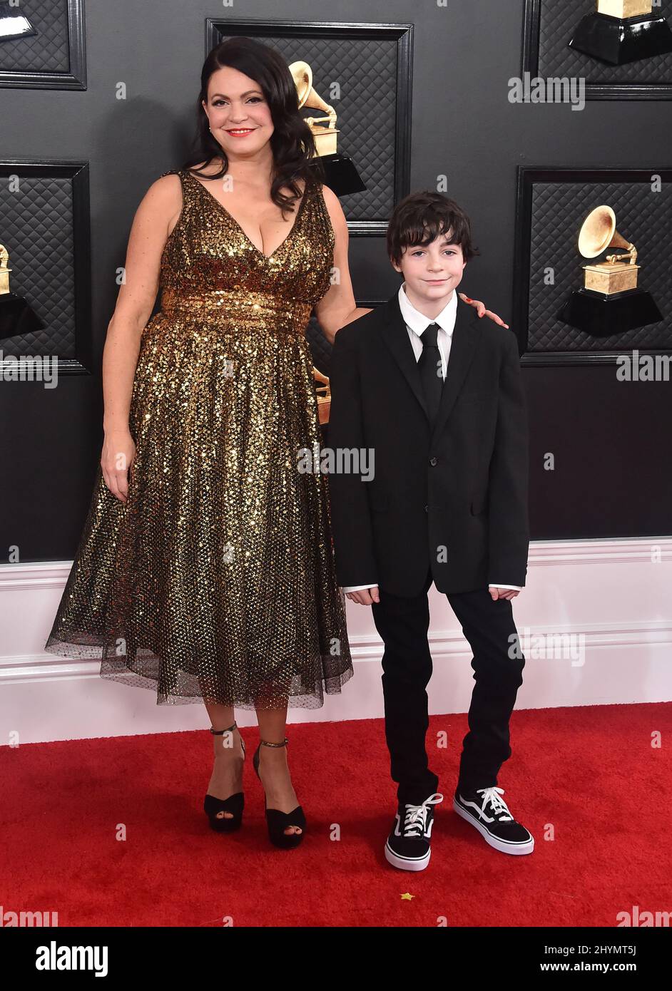 Angaleena Presley and Jed Locke attending the 2020 GRAMMY Awards held ...