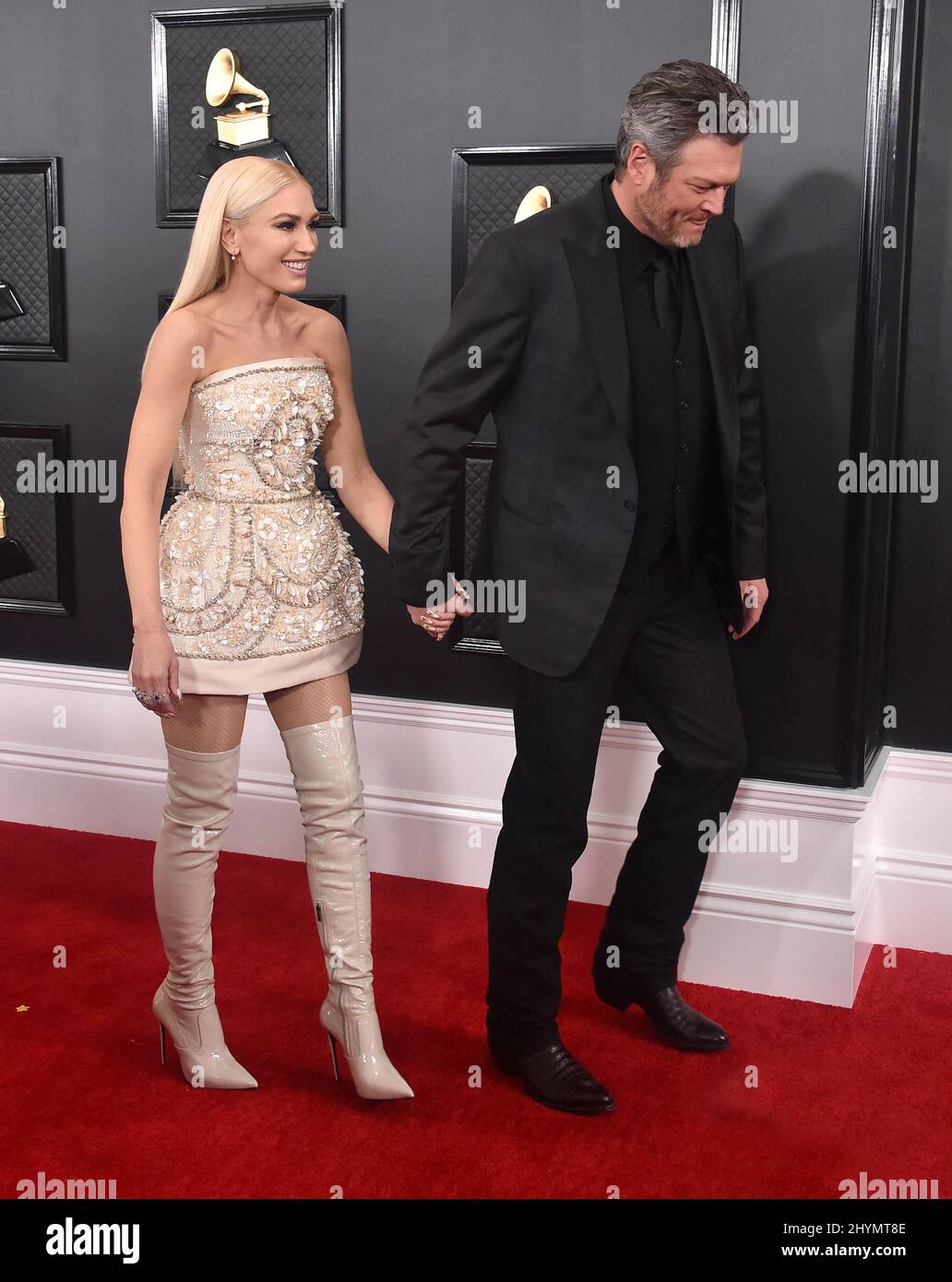 Gwen Stefani and Blake Shelton attending the 2020 GRAMMY Awards held at ...