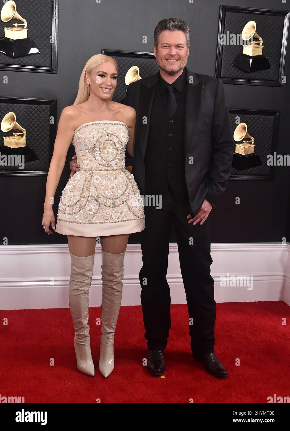 Gwen Stefani and Blake Shelton attending the 2020 GRAMMY Awards held at ...