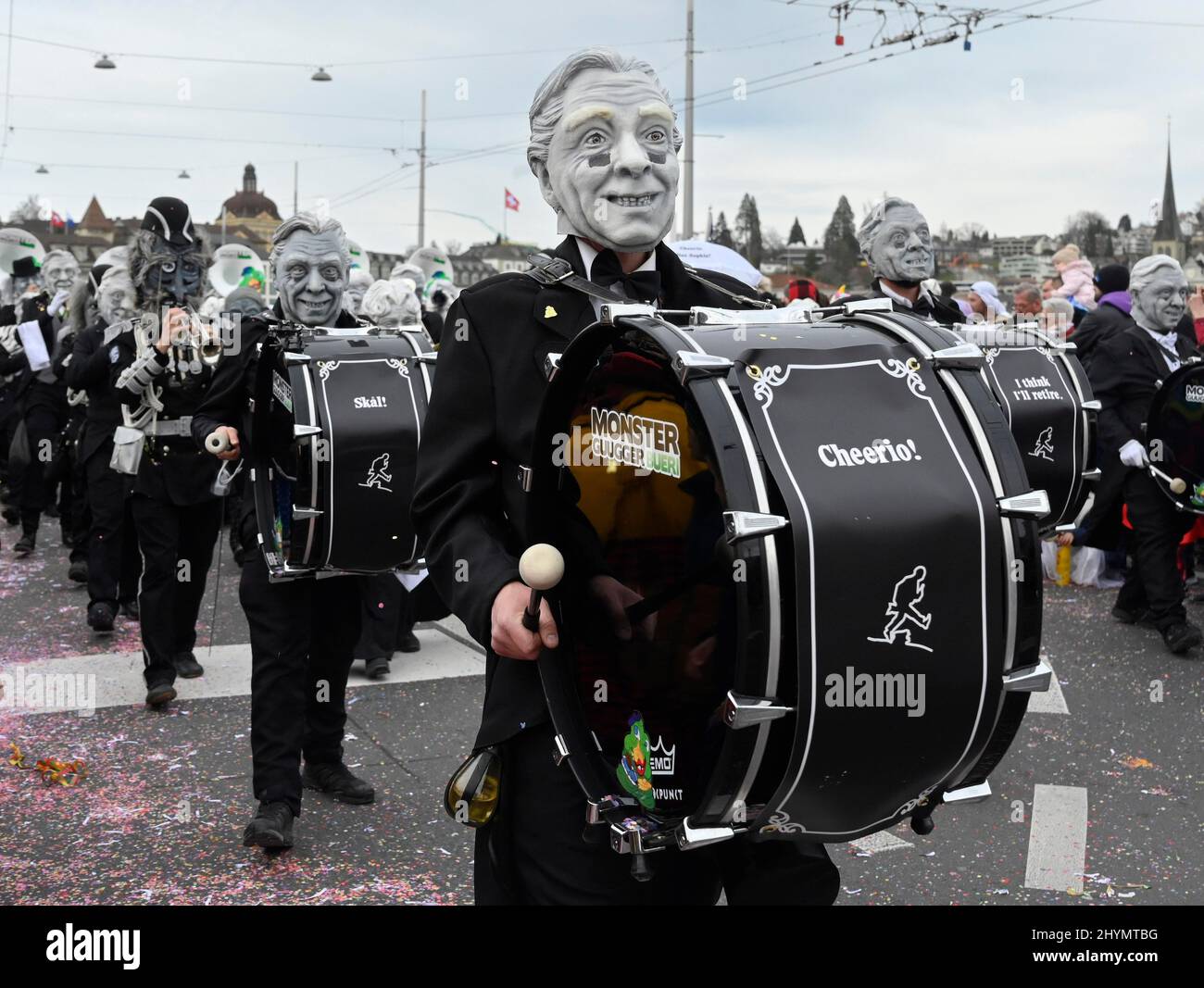 Carnivalists Guggenmusik US President Joe Biden, carnival parade ...