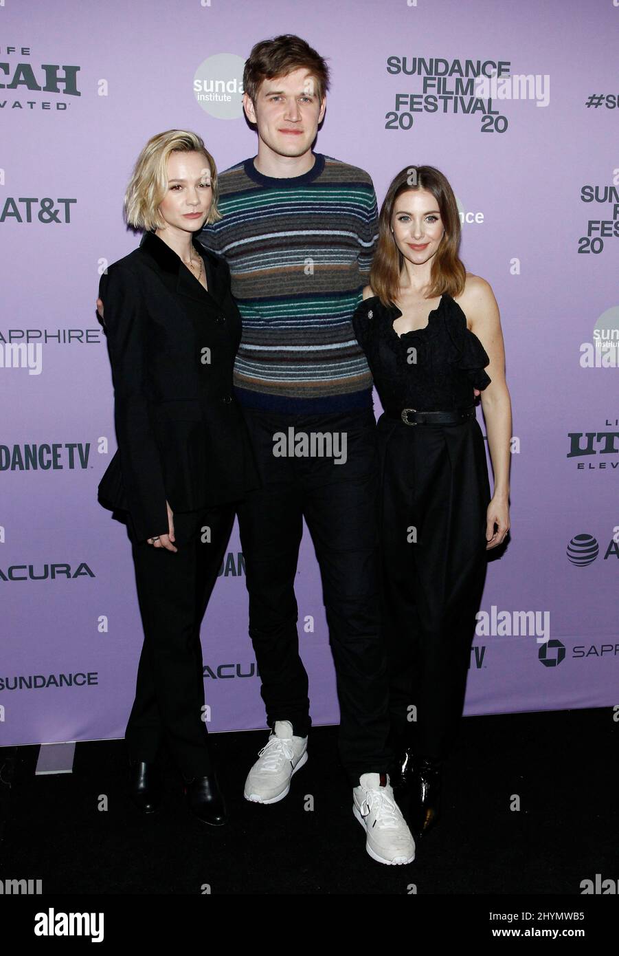 Carey Mulligan, Bo Burnham and Alison Brie at the premiere of ...