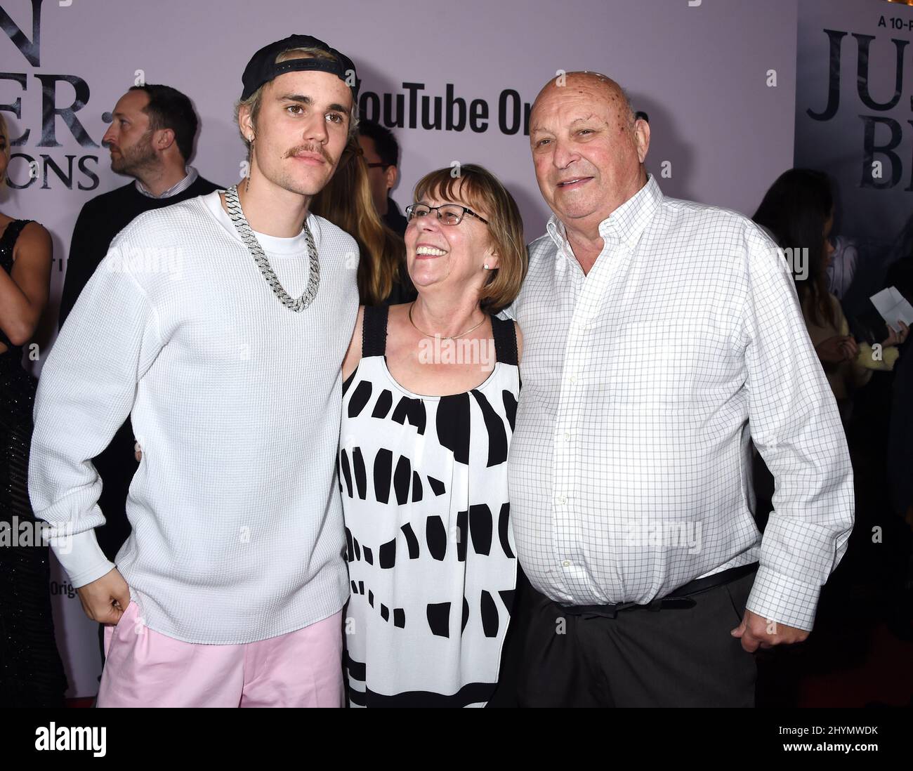 Justin Bieber, Diane Dale and Bruce Dale at the YouTube Originals ...