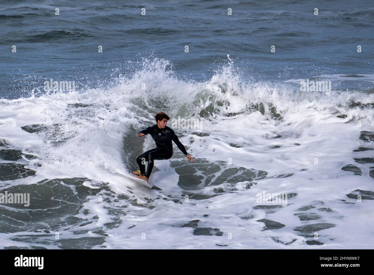 Surfer in wave on Atlantic Ocean, Madeira, Portugal Stock Photo - Alamy