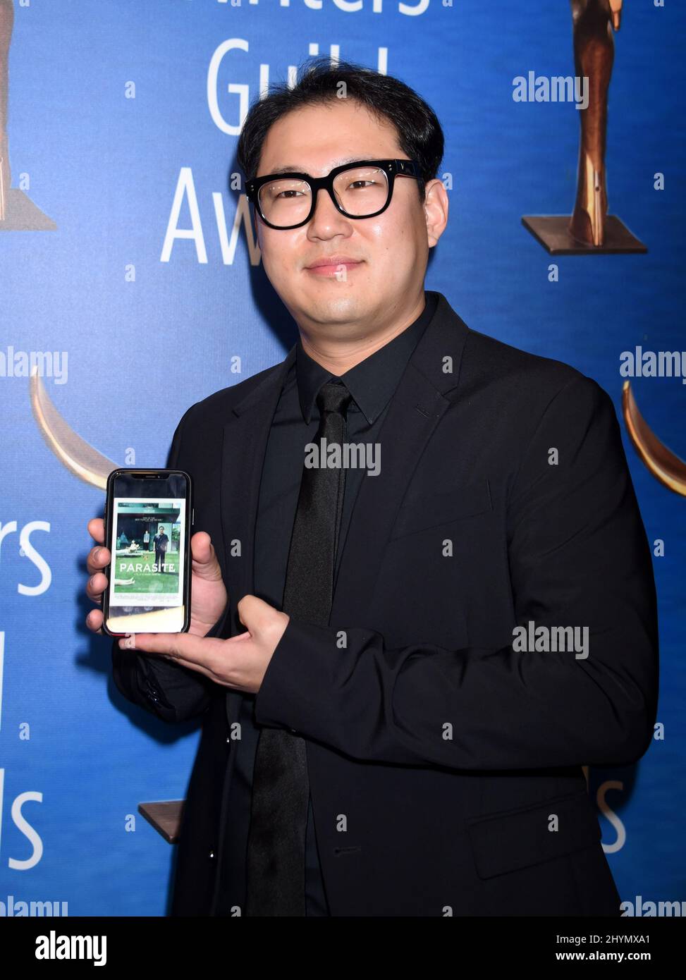 Han Jin Won attending the 2020 Writers Guild Award in Los Angeles ...