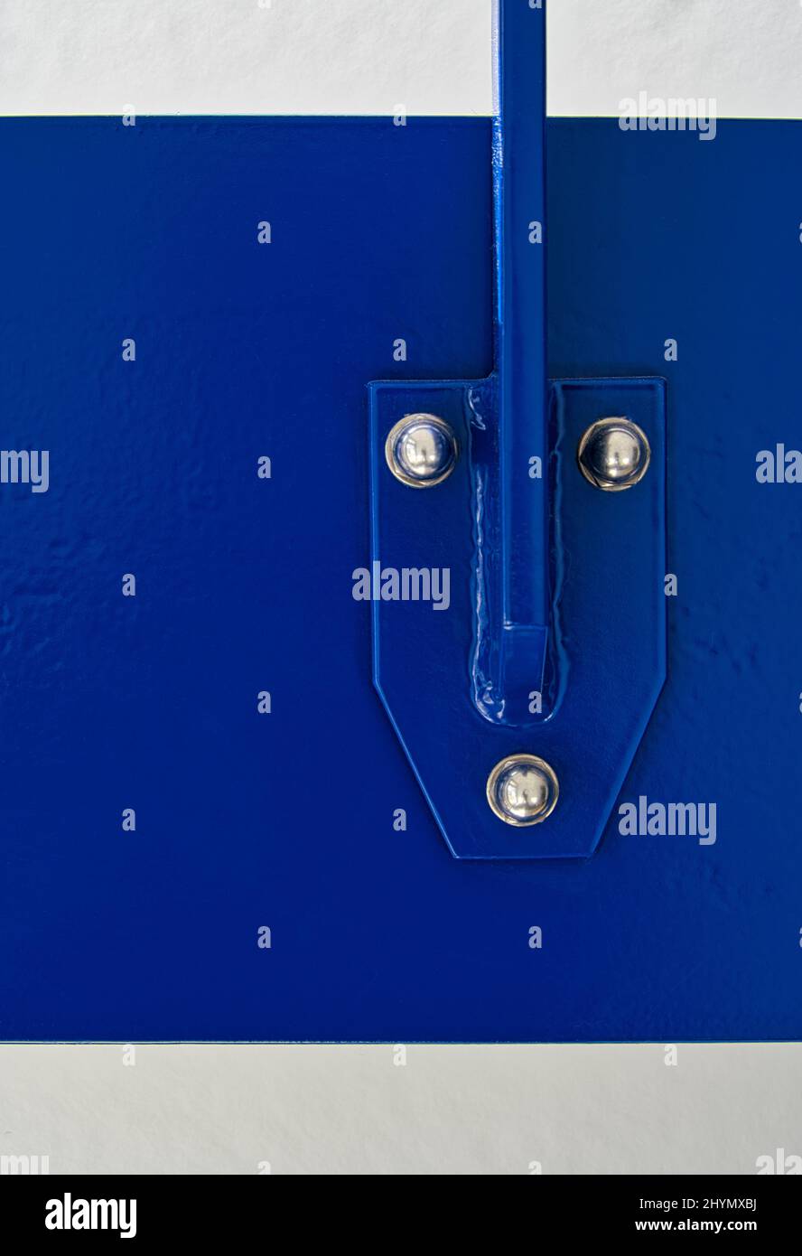 Close-up, blue banister in staircase, detail of construction Stock ...