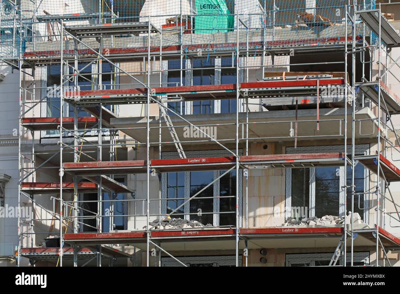 Residential building, scaffolding, construction site, shell, Bremen ...
