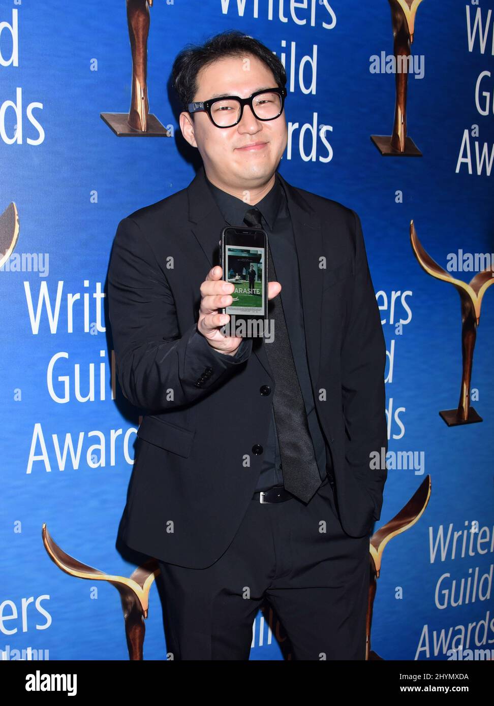 Han Jin Won attending the 2020 Writers Guild Award in Los Angeles ...