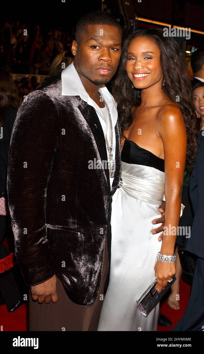 Curtis '50 Cent' Jackson & Joy Bryant attend the 'Get Rich Or Die Tryin' World Premiere in ...