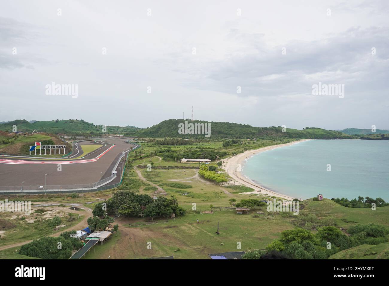 the view of the circuit and the adjacent beach which adds to the ...