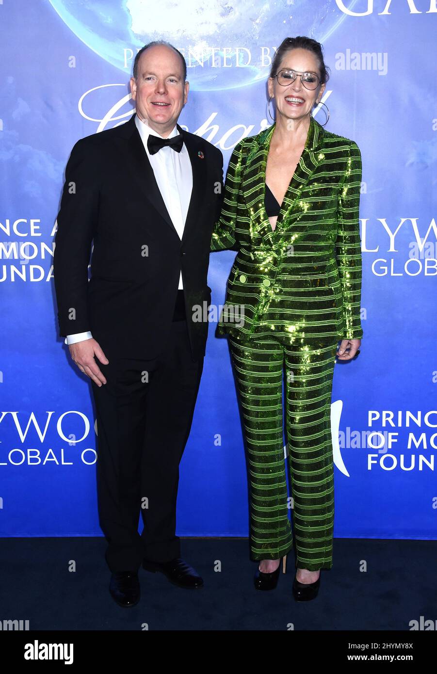 HSH Prince Albert II of Monaco and Sharon Stone at the 2020 Hollywood ...