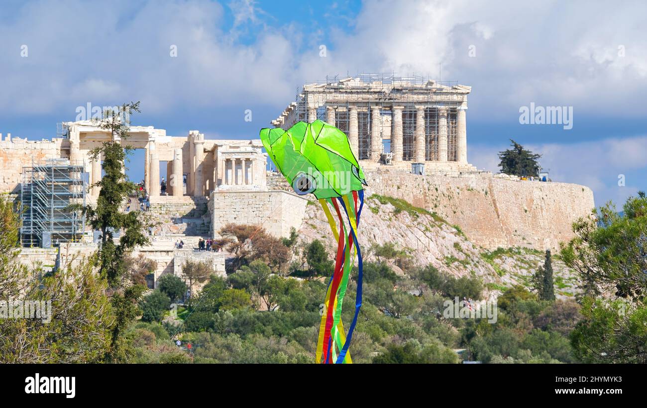 Kites over the Acropolis, Athens, Greece Stock Photo - Alamy