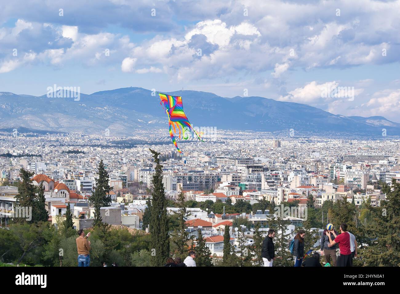 Kites over the Acropolis, Athens, Greece Stock Photo - Alamy