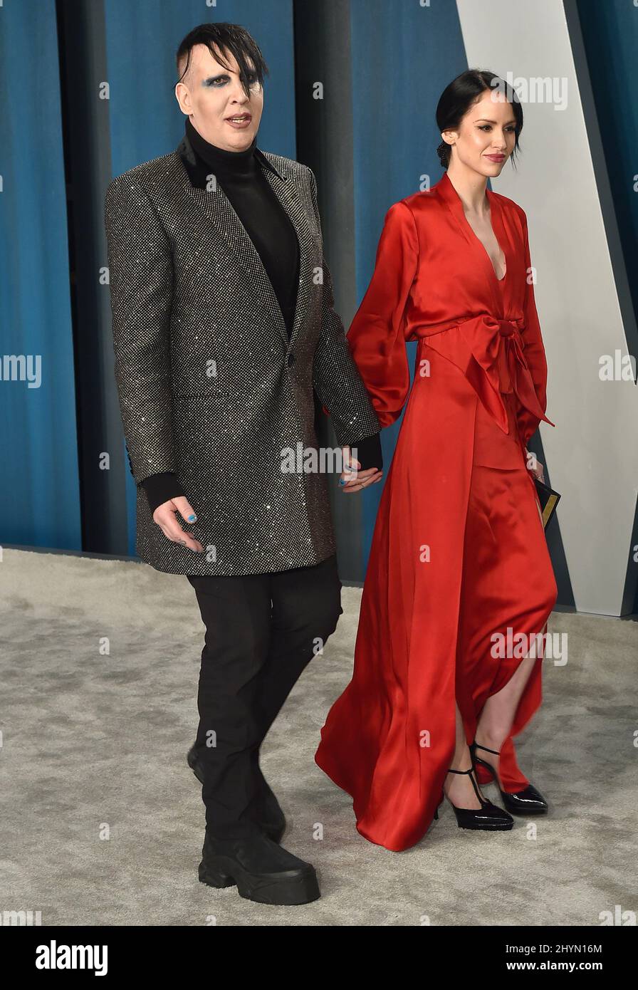 Lindsay Usich and Marilyn Manson at the Vanity Fair Oscar Party 2020 ...
