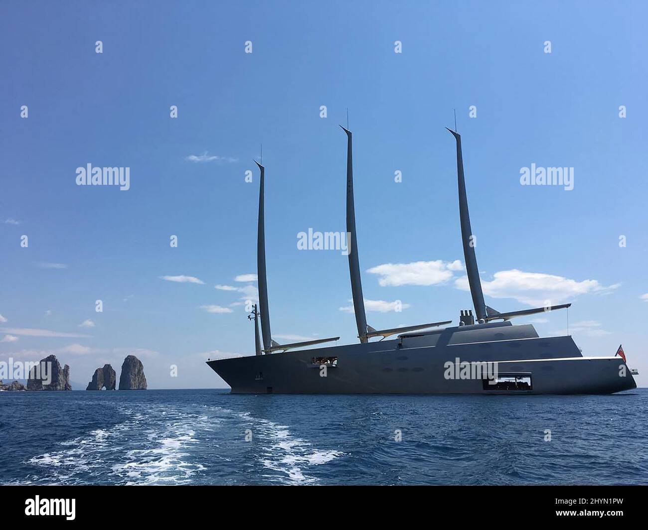 Andrey Melnichenko Sailing Yacht A in Capri, Italy (archive Stock Photo ...