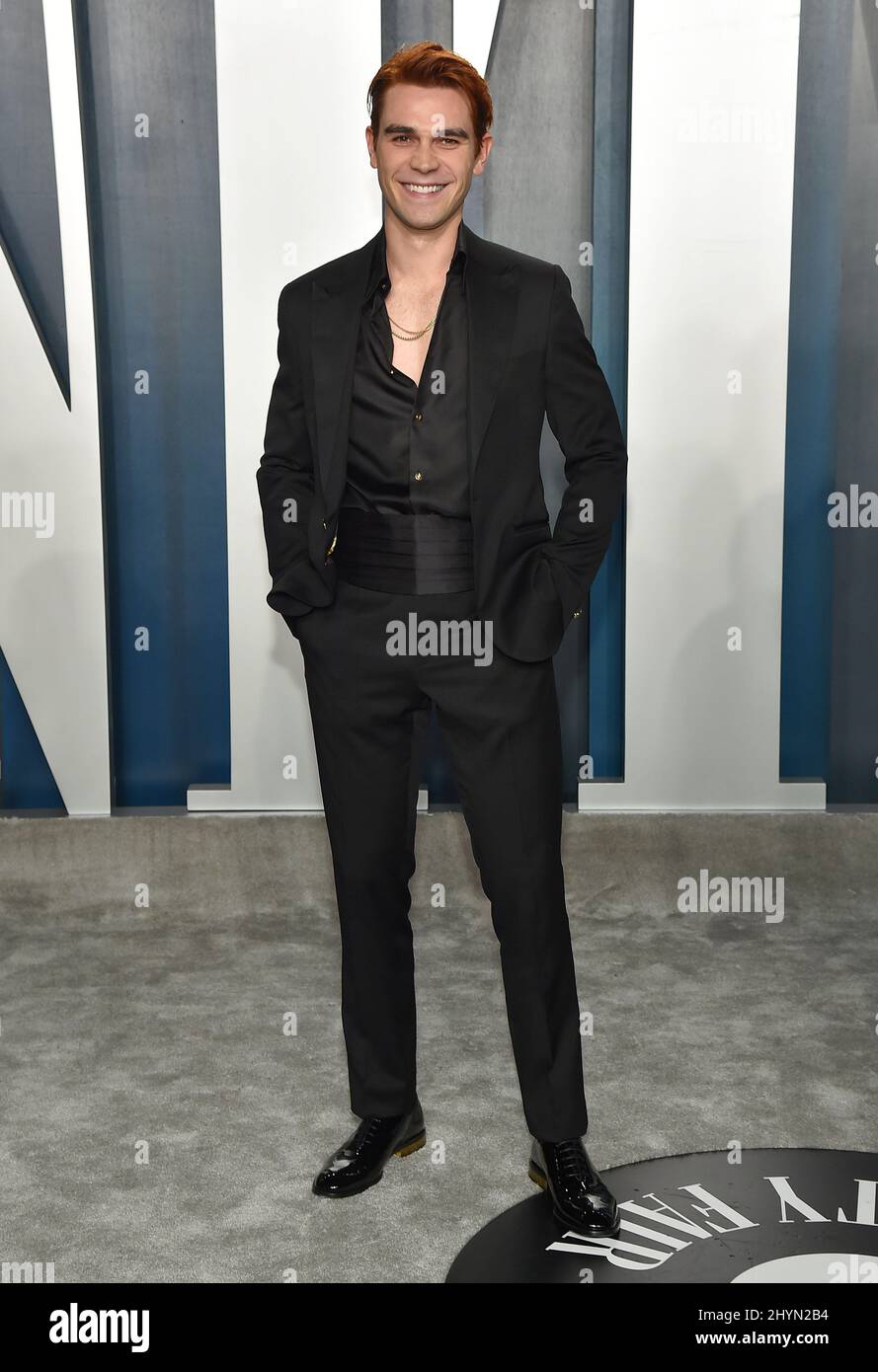 KJ Apa attending the Vanity Fair Oscar Party 2020 held at the Wallis ...