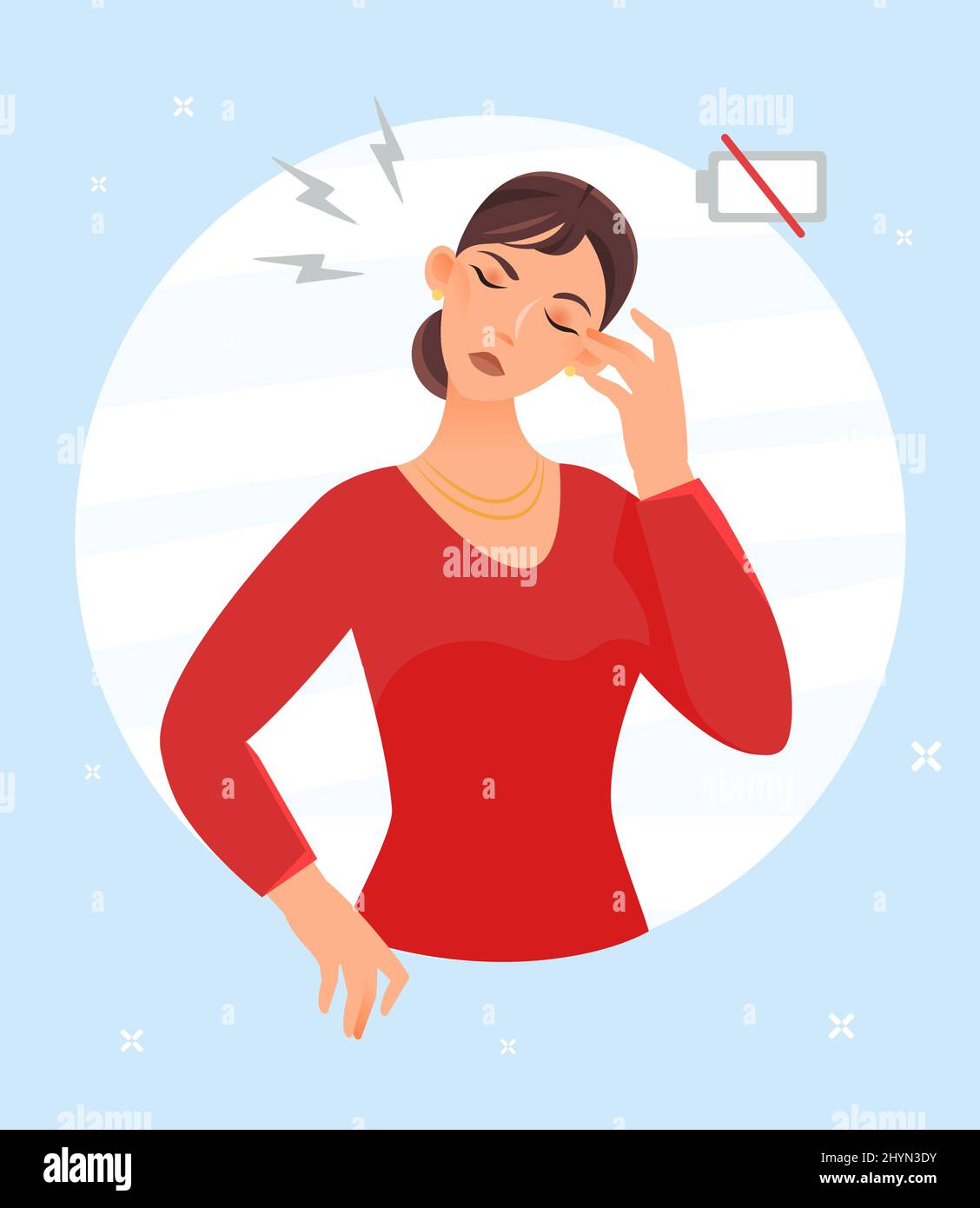 Business woman headache fatigue Stock Vector Images - Alamy