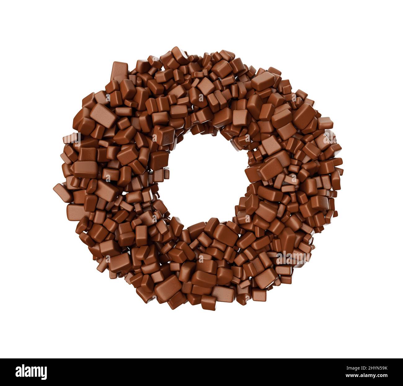 3D illustration of the Alphabet O made of chocolate chips Stock Photo ...