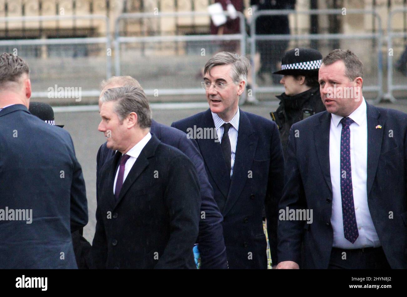 London, UK - 03.14.2022: Keir Starmer and Jacob Rees mogg politician MP ...