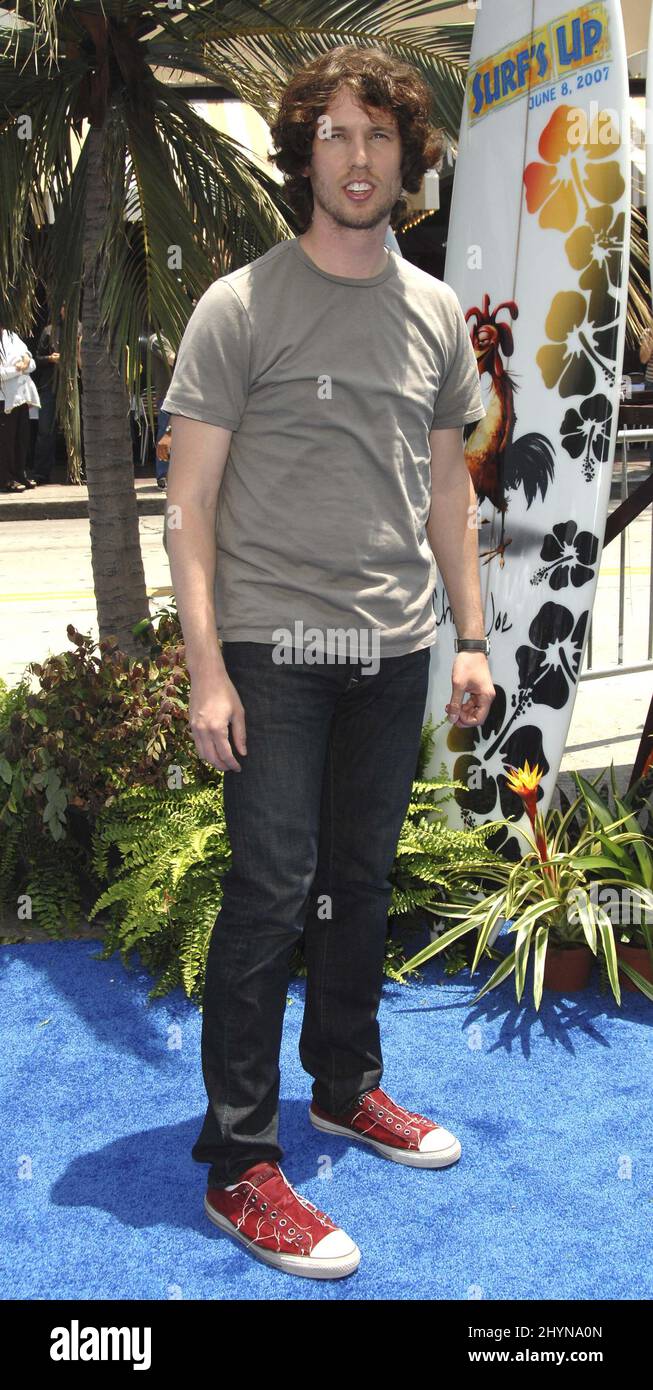 Jon Heder attends the 'Surf's Up' US Premiere held at the Mann Village ...