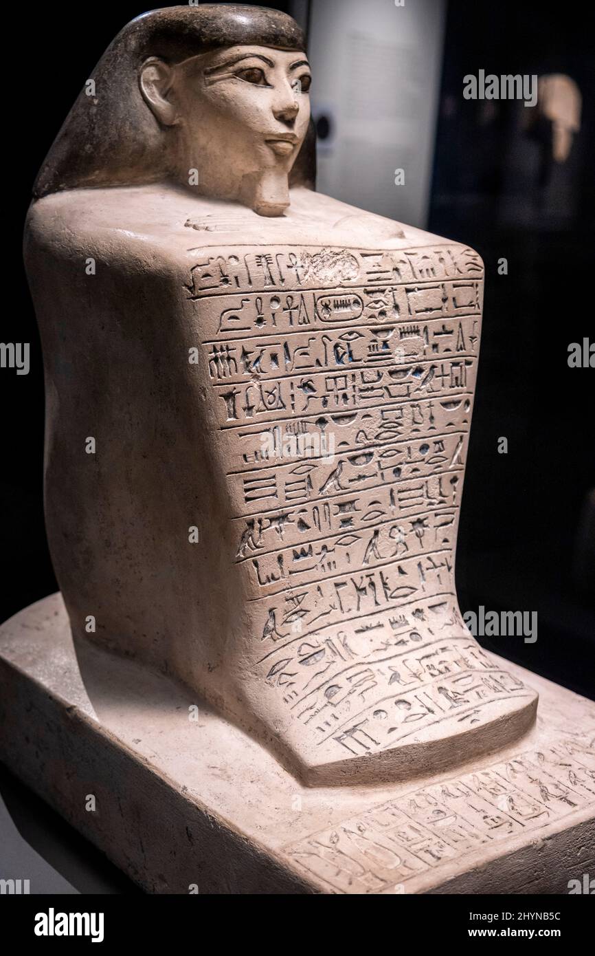statue of military commander Inebny, limestone, 8th dynasty, 1479-14251 ...