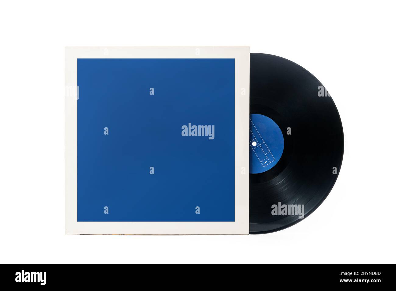 Vinyl LP record and paper sleeve isolated on white background with ...