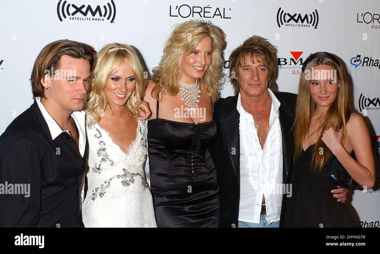 Rod stewart family attend pre grammy party by clive davis hi-res stock ...