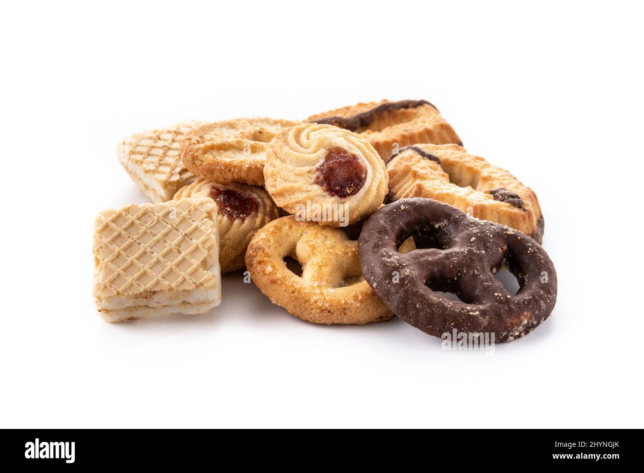 Assortment of bakery pastries isolated on white background Stock Photo ...