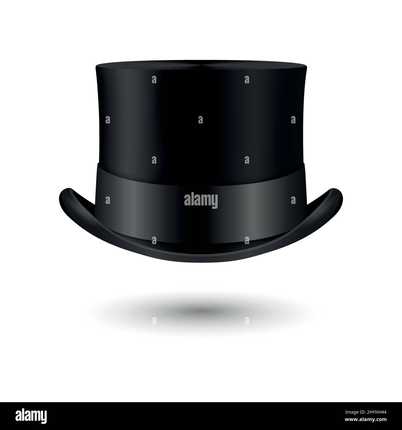 Vector 3d Realistic Retro, Vintage Black Top Hat Icon Closeup Isolated ...