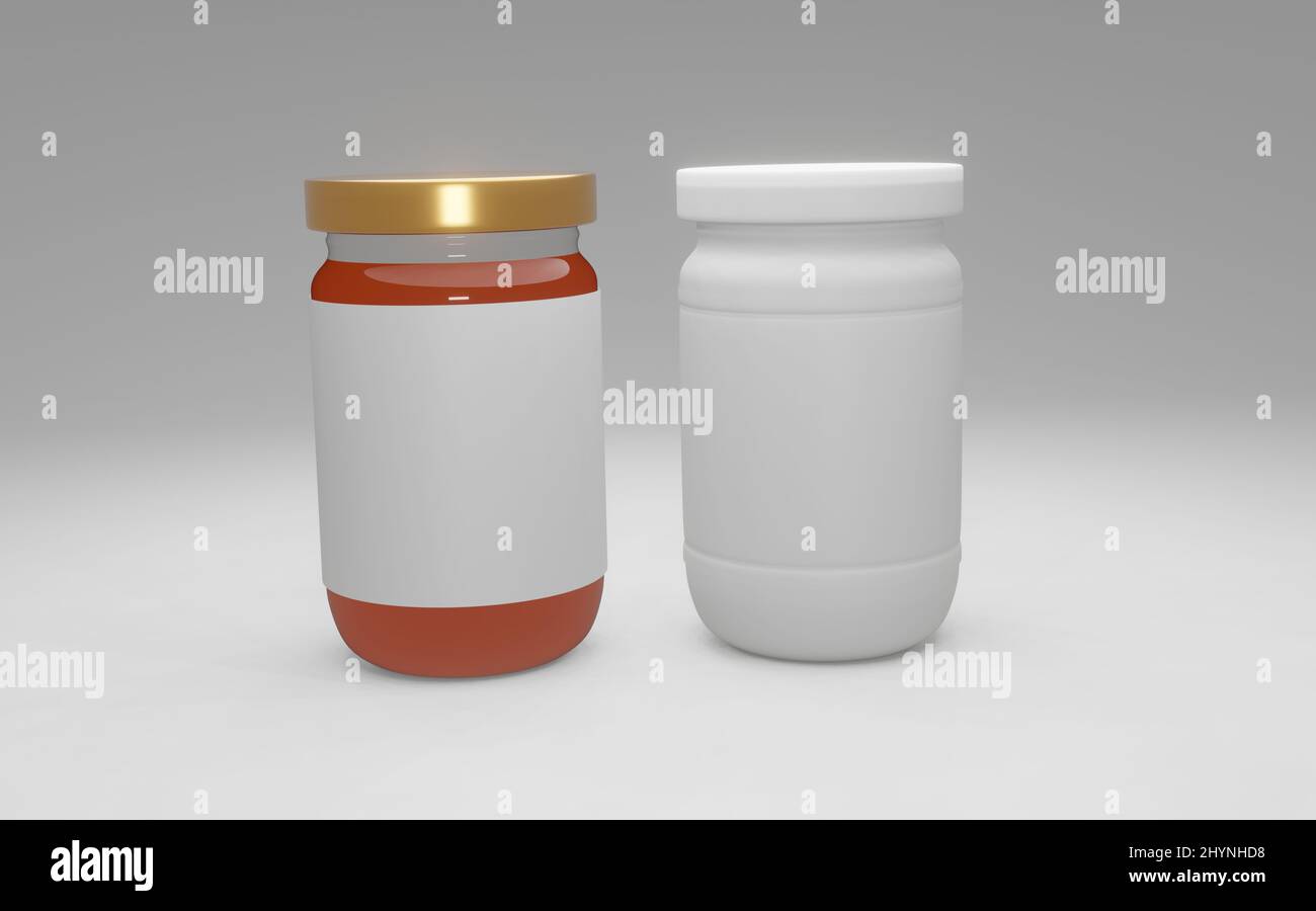 Premium mockup jam bottle glass packaging mockup, jam bottle stock ...