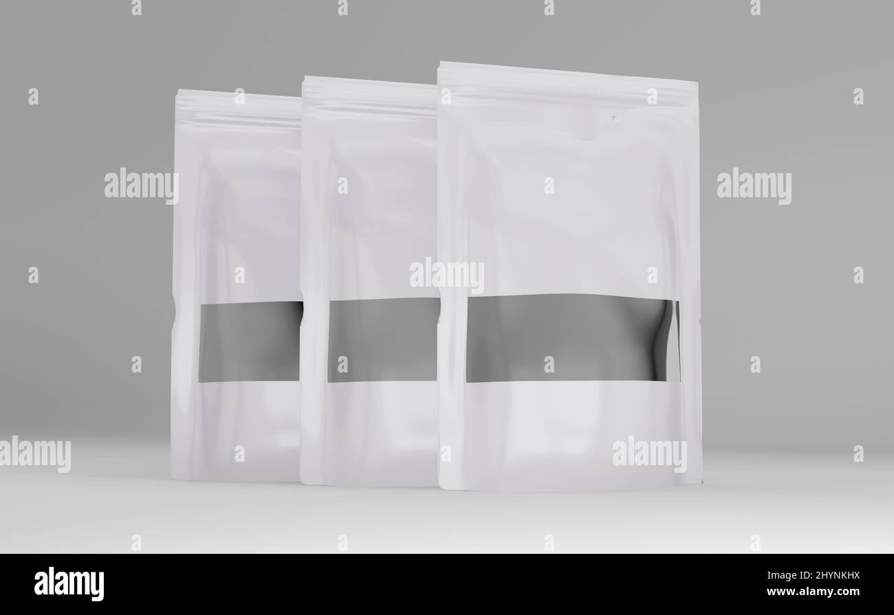 paper pouch packaging mockup. 3D packaging mock up Stock Photo - Alamy