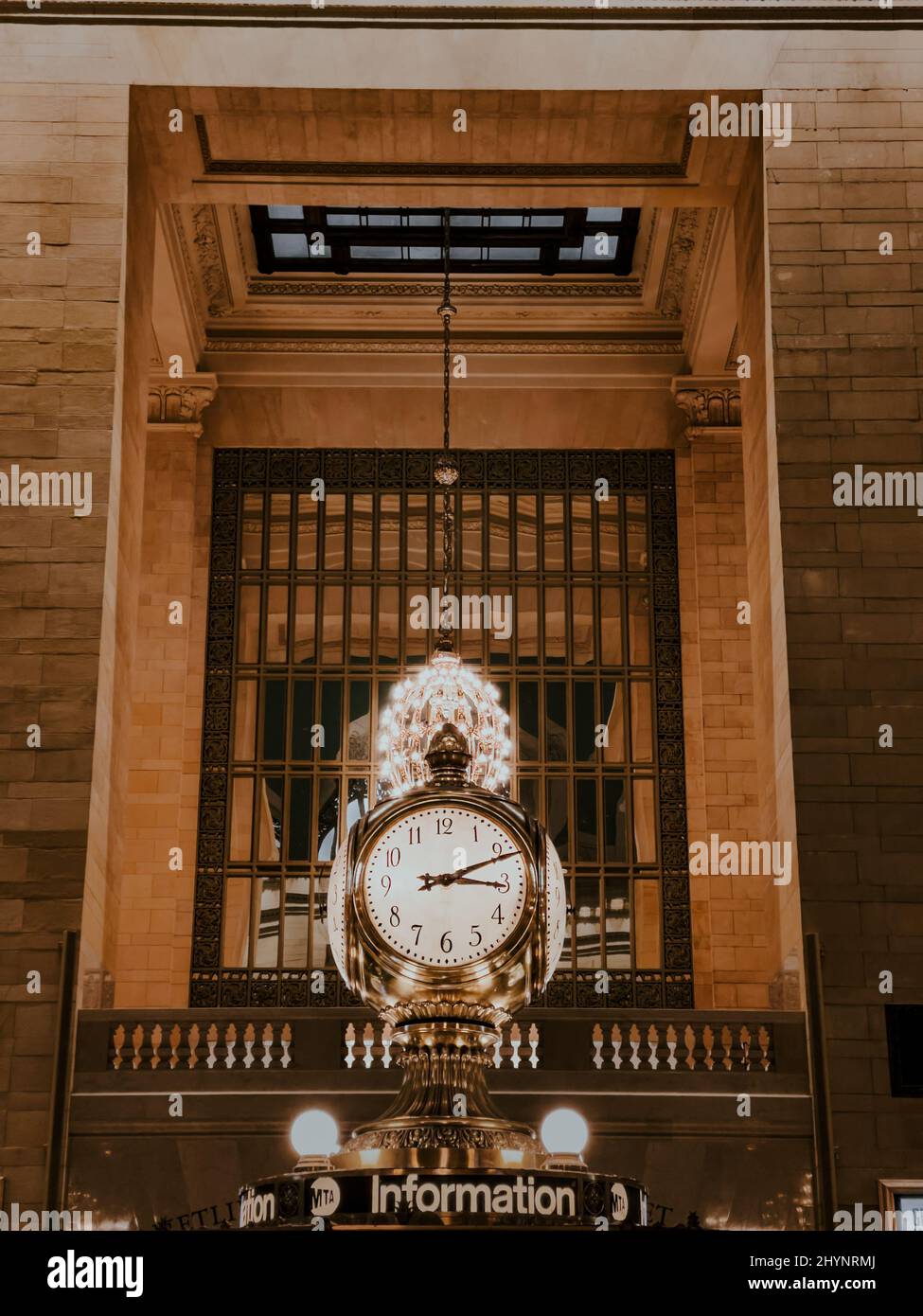 Closeup of a clock inside the Grand Central Terminal in Midtown ...