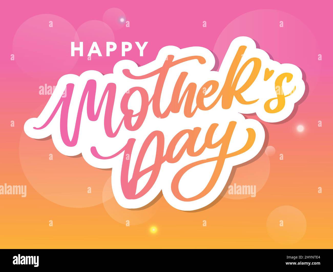Happy Mothers Day Lettering Handmade Calligraphy Vector Illustration