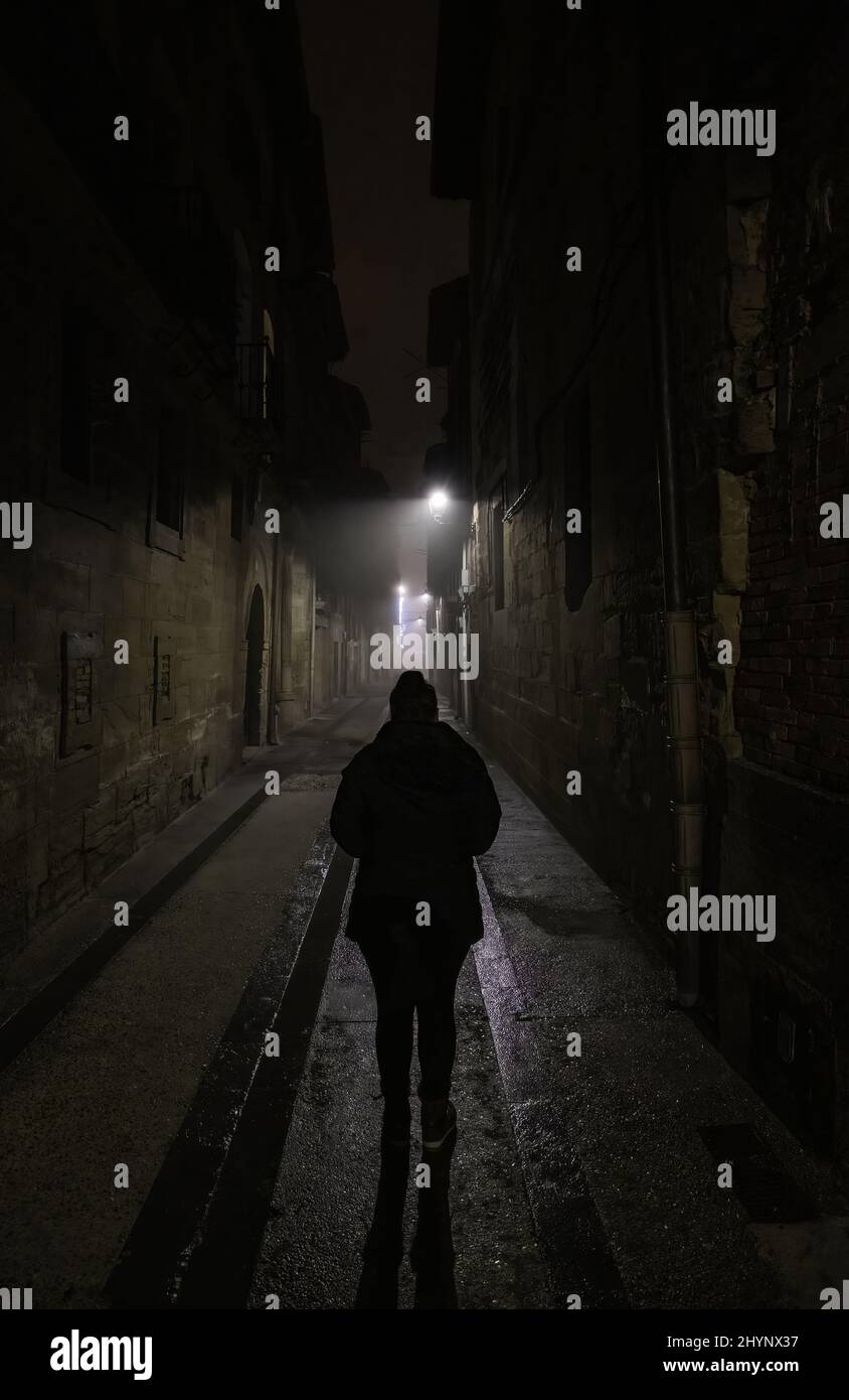 Woman walking alone in subway hi-res stock photography and images - Alamy