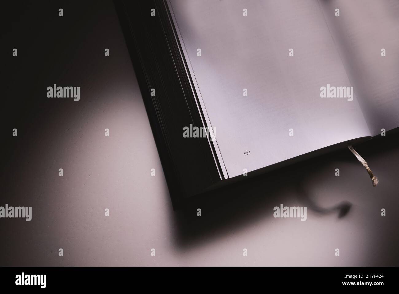 Open book in library with copy space hi-res stock photography and ...